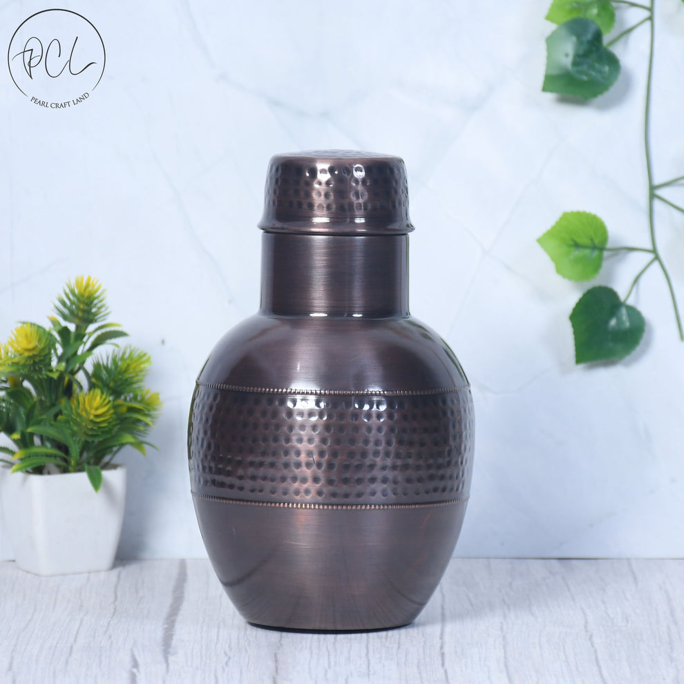Pure Copper Bedside Apple Jar Antique Hammered with In-Built Glass Cap ...