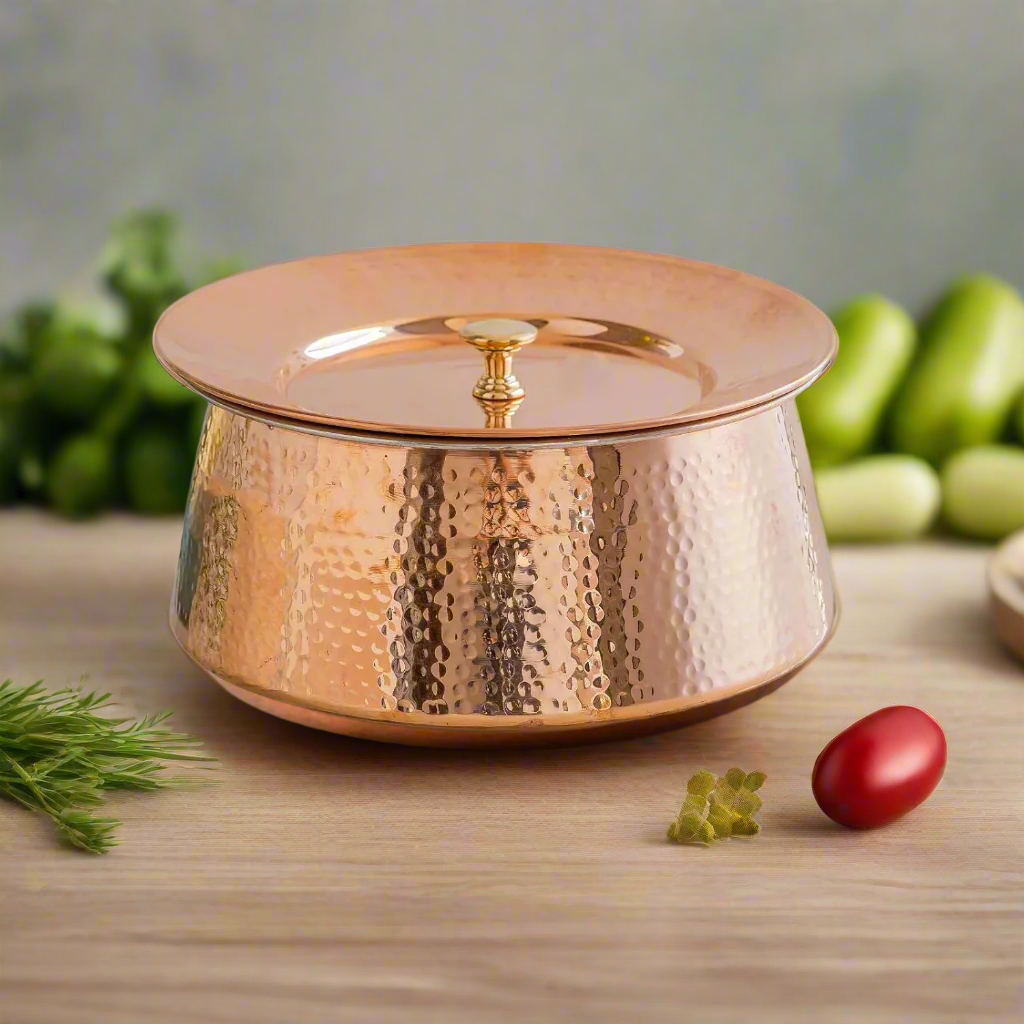 100% Pure Copper Biryani Handi With Lid - Small – PEARL CRAFTLAND